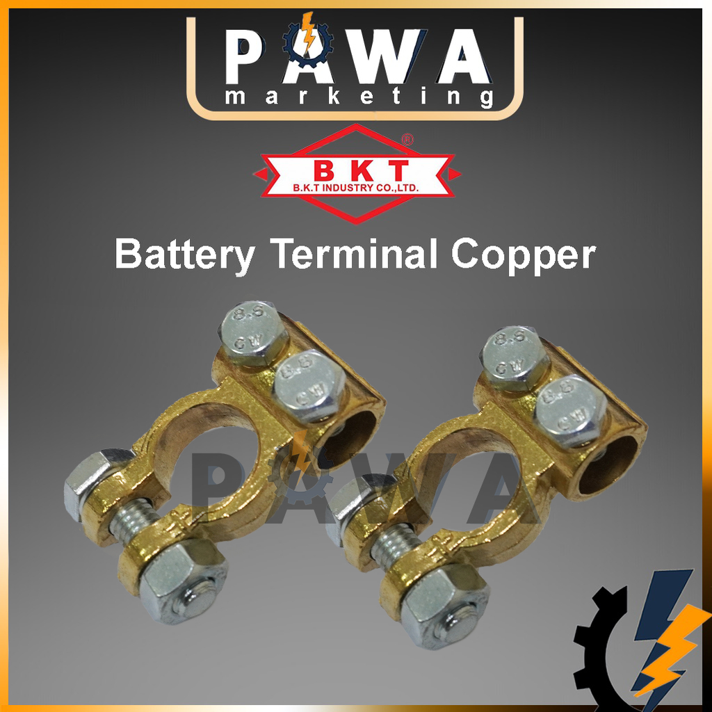 BKT Universal Battery Terminal Clamp Clip Brass S005 Car Lorry Truck 17mm 18mm Positive Negative ...