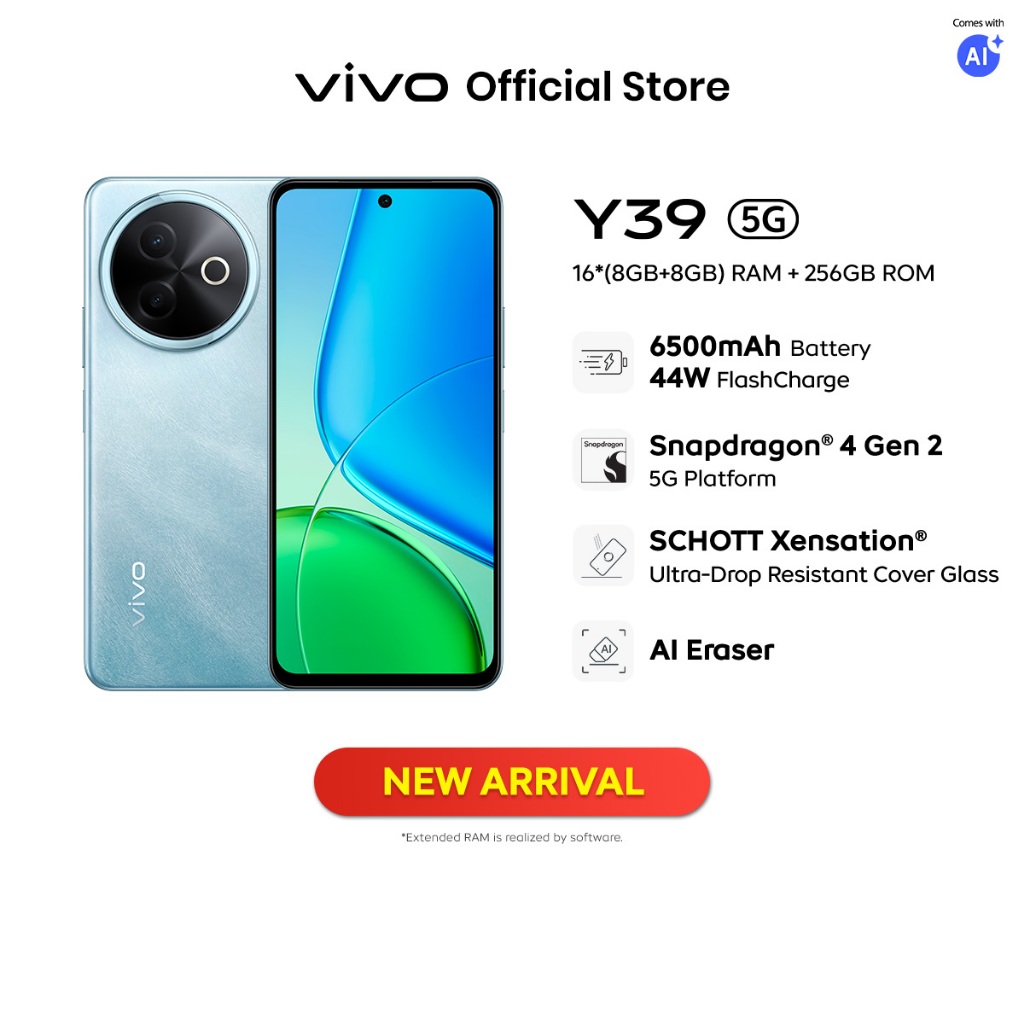 vivo Y39 5G (8 + 8GB RAM + 256GB ROM/6500mAh) | Shopee Malaysia