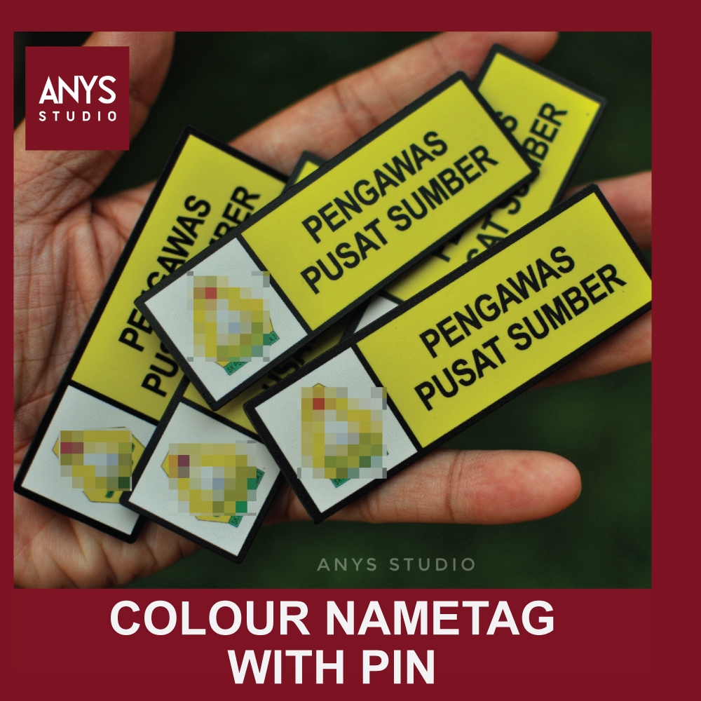[Custom Made] Colour Nametag With Pin | Shopee Malaysia