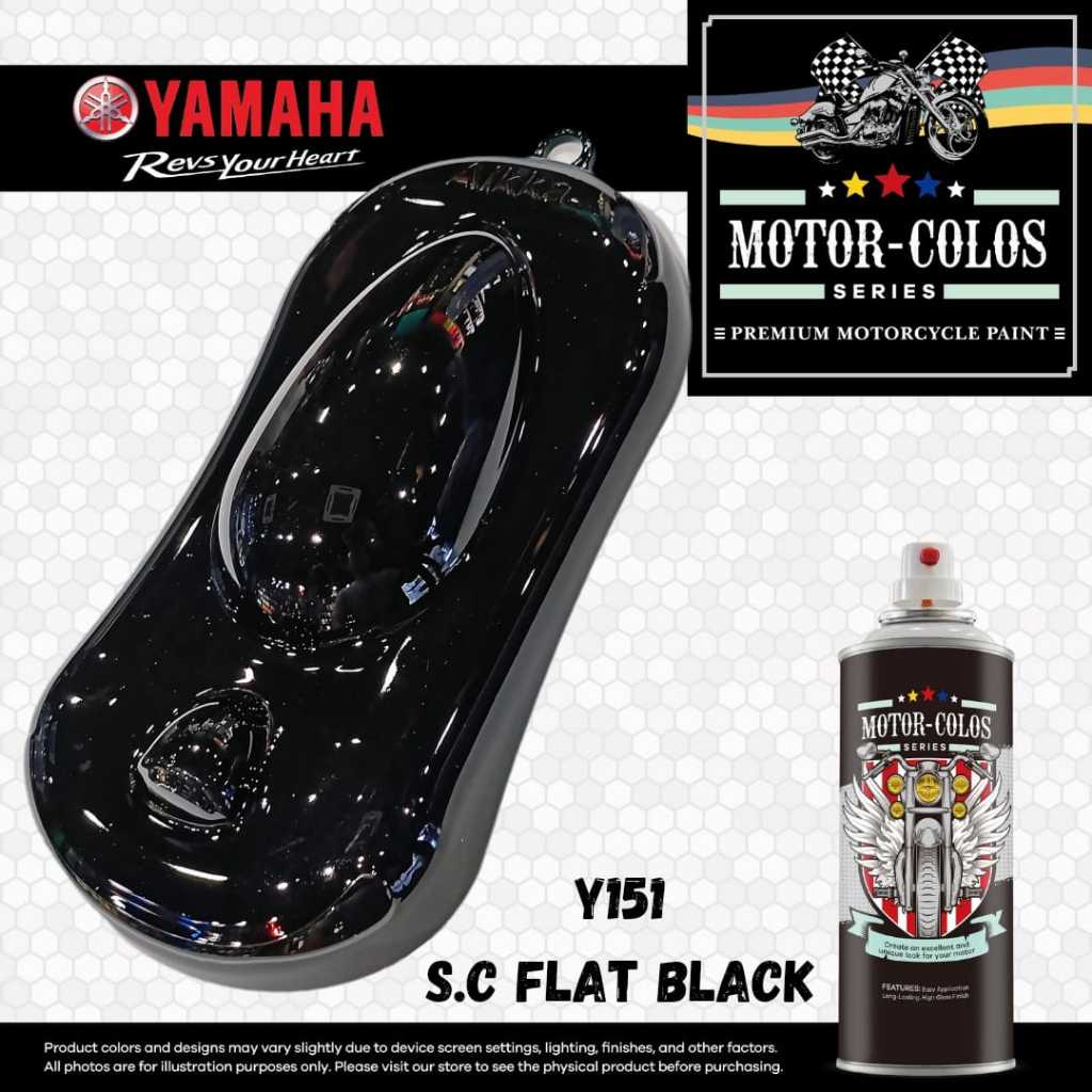 MOTOR-COLOS YAMAHA Y151 SC FLAT BLACK / AEROSOL 400ML / MOTOR YAMAHA ...