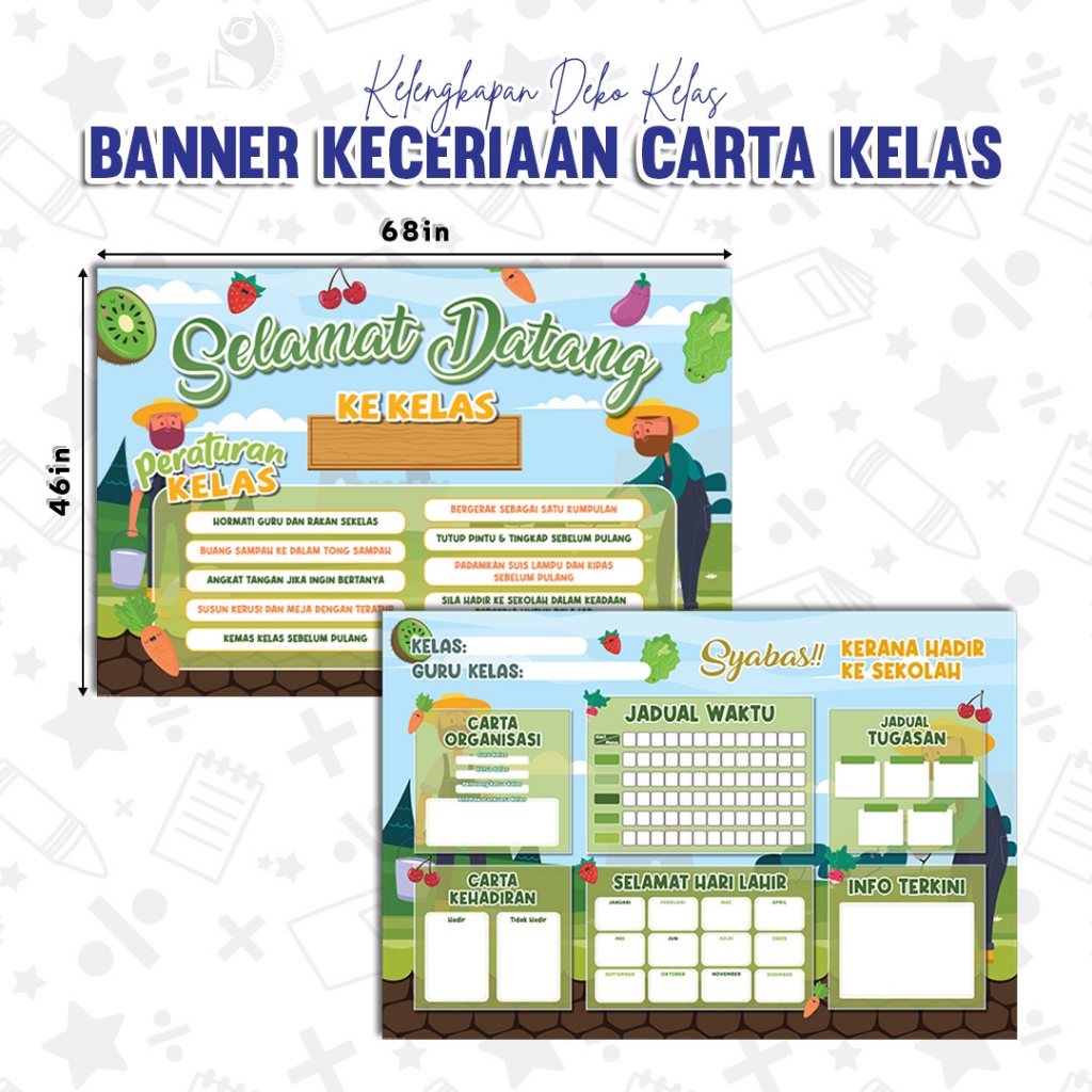 🌼READY DESIGN🌼 Banner Keceriaan Carta Bilik Darjah / Kelas - Carta ...