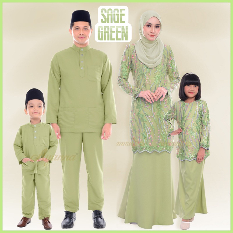 Baju Raya Sedondon Color Sage Green Baju Kurung, Kurta Dan Baju Melayu ...