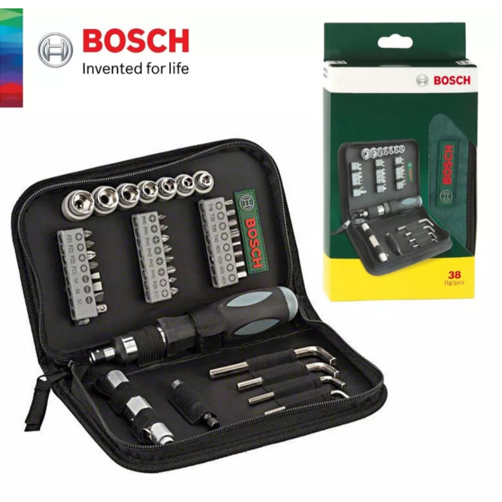 BOSCH 38pcs Screwdriver Bit Mixed & Socket Set- 2607019506 | Shopee ...