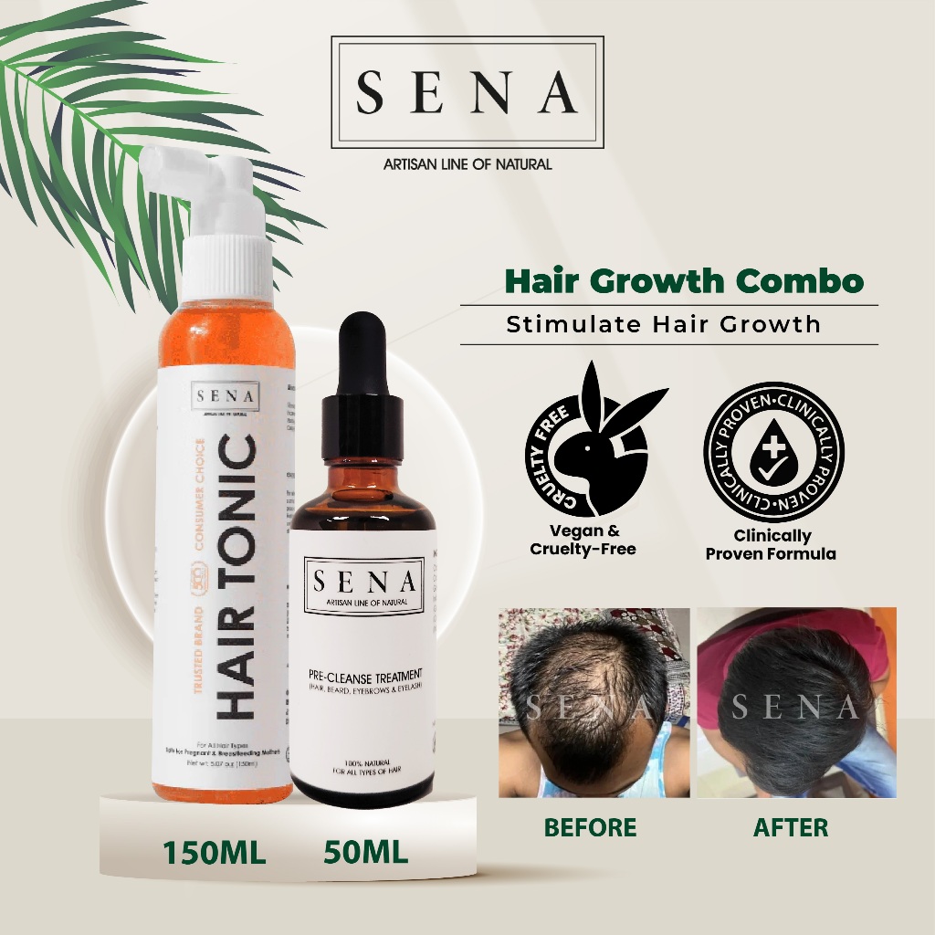 SENA Combo Package Natural Hair Growth 50ml Oil & Tonic Rambut Natural ...