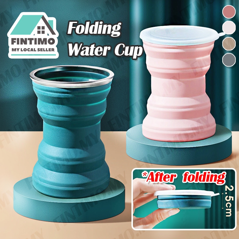 【MY】320ml Foldable Water Cup Drinking Mug Portable Silicone Collapsible ...