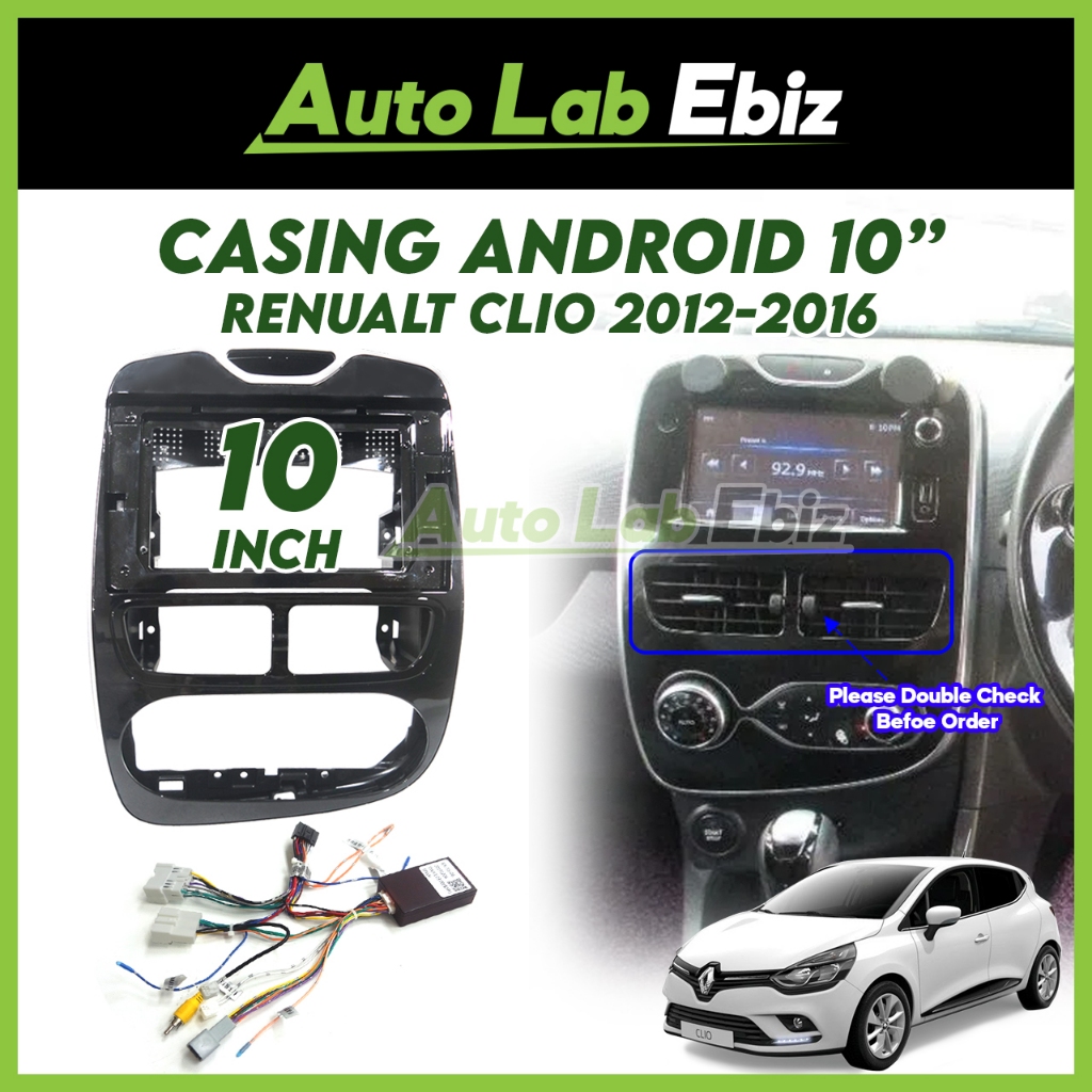Renault CLIO 2012-2016 Android Player Casing 10" inch with Power Socket ...