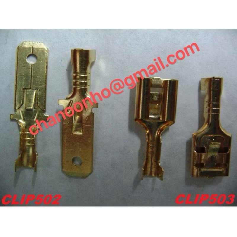 6.3mm Copper Brass Terminal Wire Clip Connector Male / Female / Female ...