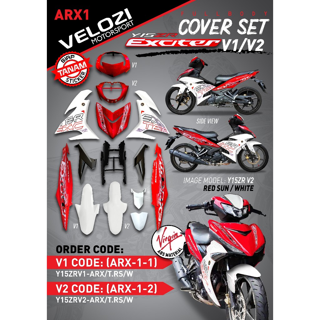 YAMAHA Y15 V1 / Y15 V2 BODY COVER SET VELOZI EXCITER / BATIK / DOXOU ...