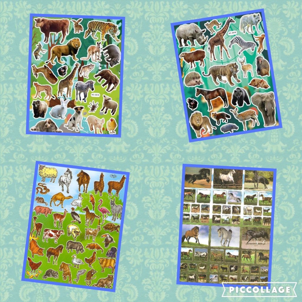 A4 / B5 Size Removeable Sticker Animal Jungle Farm Zoo Dog Horse Kitten ...