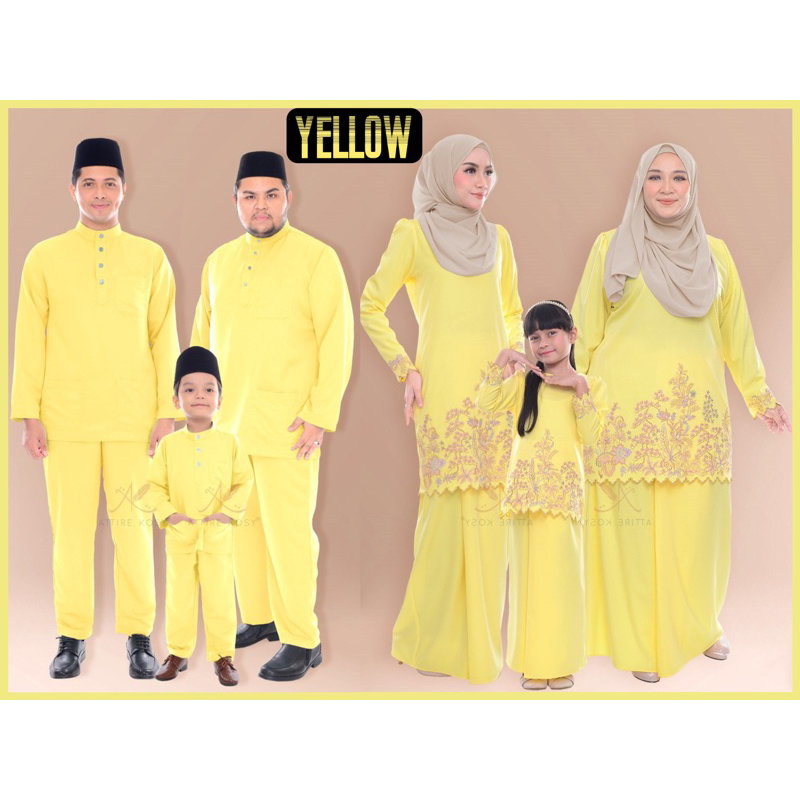 Baju Raya Sedondon Color Yellow Baju Kurung, Kurta Dan Baju Melayu Raya ...