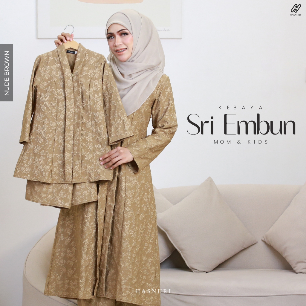 HASNURI Kebaya Sri Embun Mom and Kids | Kebaya Moden Muslimah Soft ...