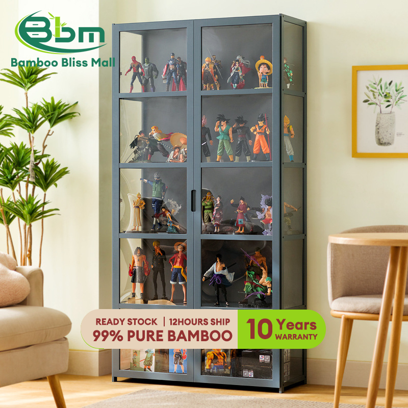 BBM Bamboo Display Cabinet Acrylic Storage Cabinet Rack Model Toy Lego ...
