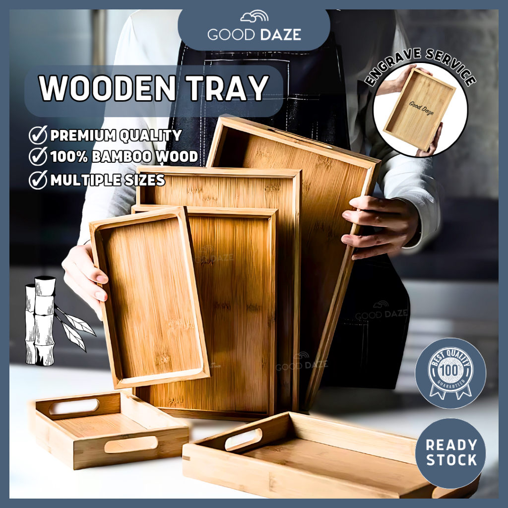Wooden Serving Tray Food Tray for Tea Breakfast Serving Trays Fruit ...