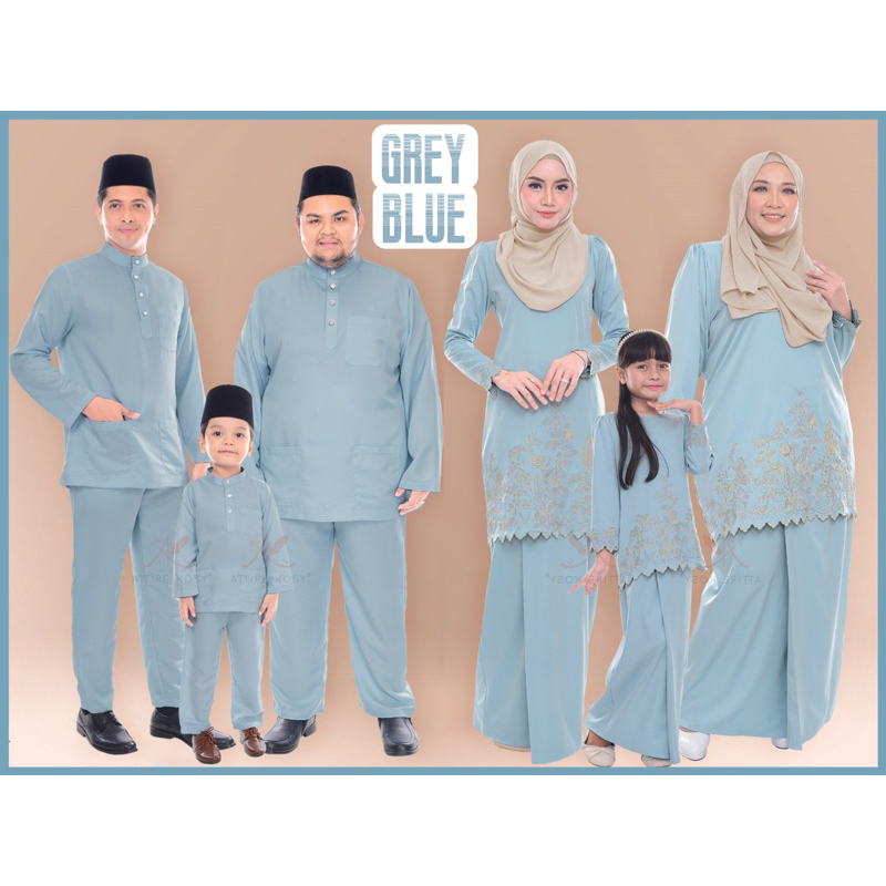 Baju Raya Sedondon Color Grey Blue Baju Kurung, Kurta Dan Baju Melayu ...