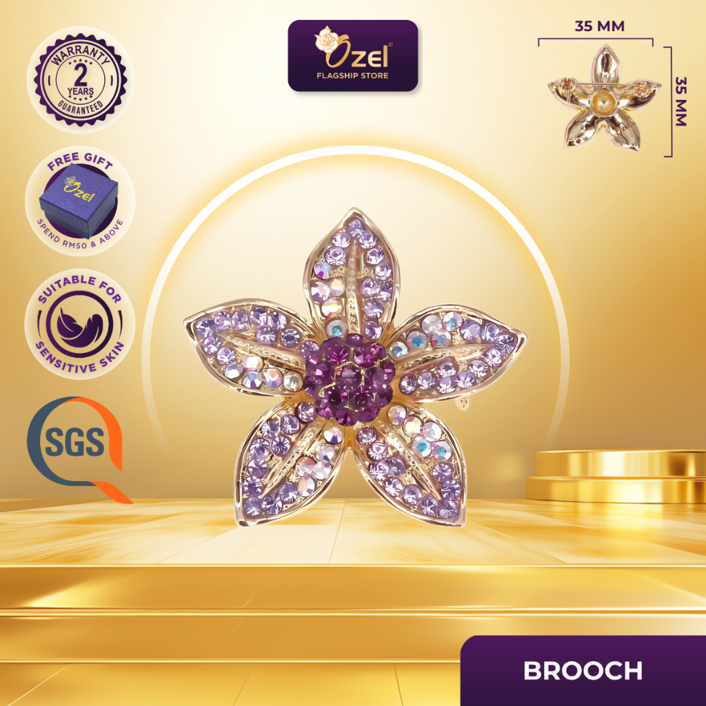 Ozel Starflower Brooch B288 | Kerongsang & Pin Tudung, Hijab, Baju ...