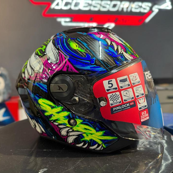 ECE2206 Rs Jet Carbon Shytan Color Open Face Shark Helmet Shark Helmet ...