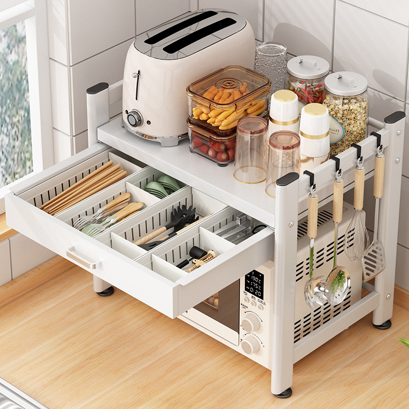 Kitchen Rack with Drawer Table Top Multi-Layer Electrical Rice Cooker ...