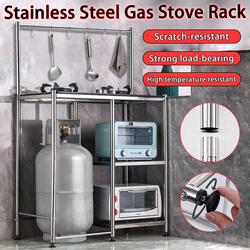 3/4 Tier Carbon Steel Gas Rack Kitchen Rack Stove Shelf Thickened ...