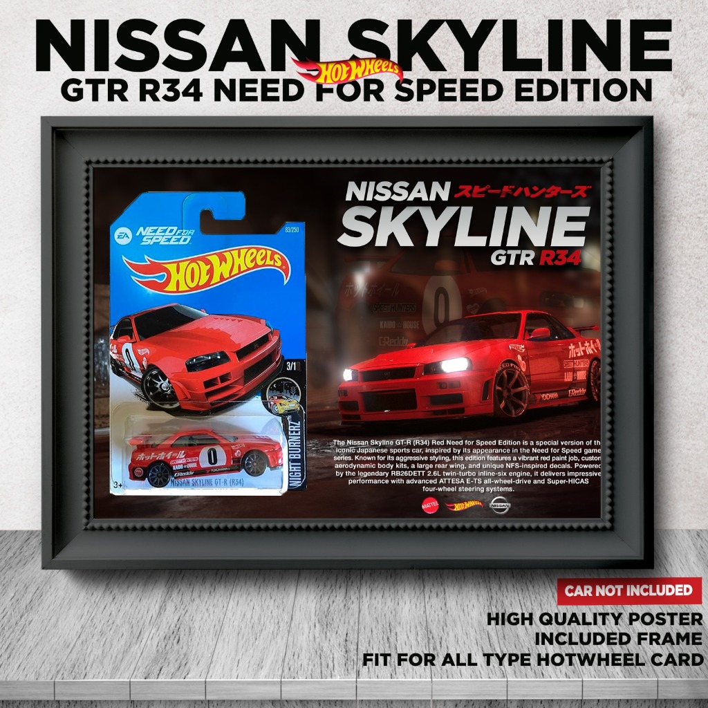 Gambar Frame Hotwheels Nissan Skyline GTR R34 Need For Speed Berserta ...