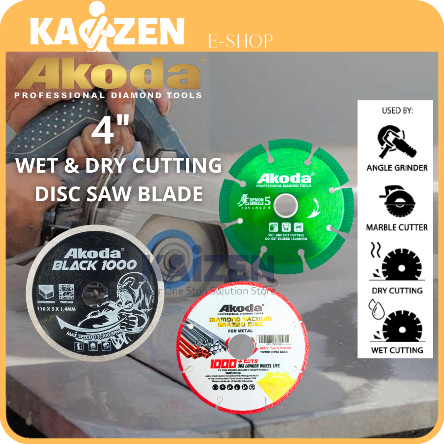 AKODA 4'' WET & DRY DEMON SERIES/ BLACK SERIES / DIAMOND VACUUM BRAZED ...