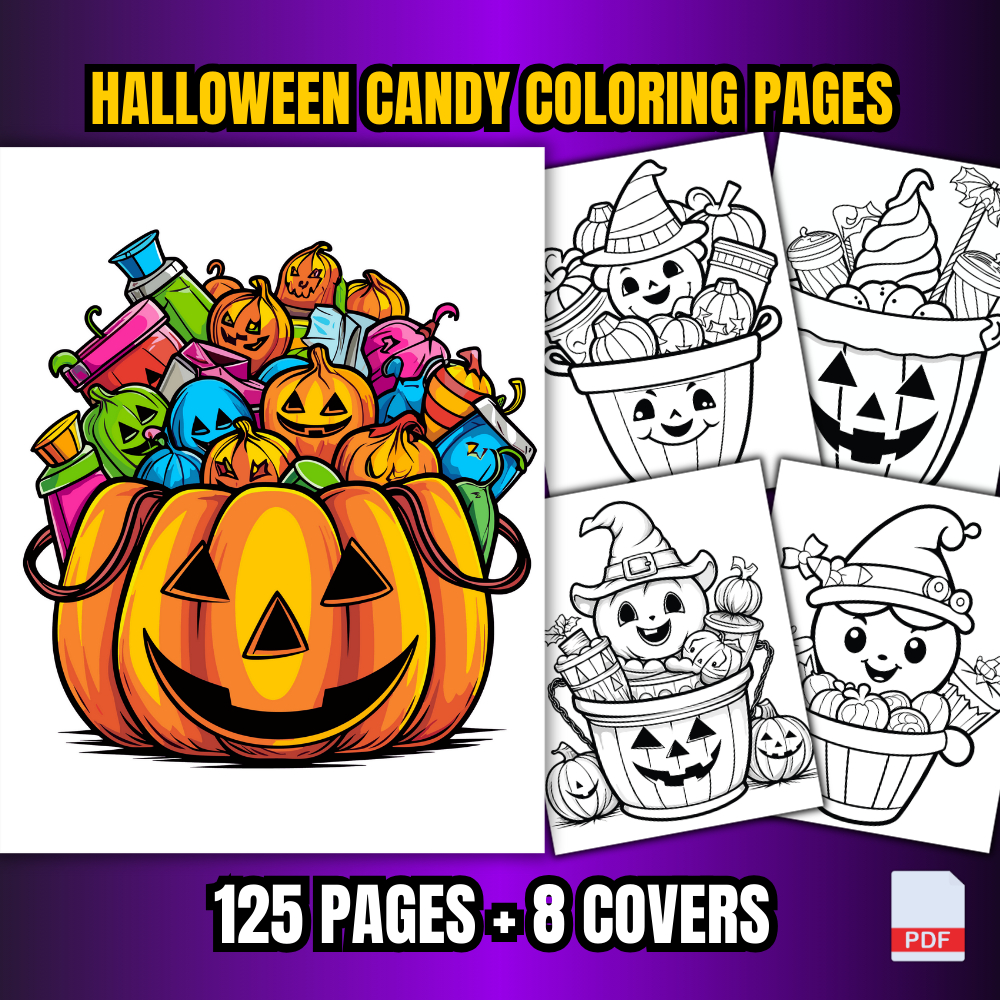 [PDF] 125 Halloween Candy Coloring Pages For Kids | Shopee Malaysia