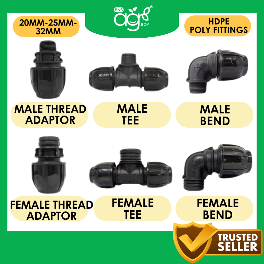 AgroBuddy 20/25/32mm HDPE Penyambung Paip Poly | Poly Pipe Connector ...