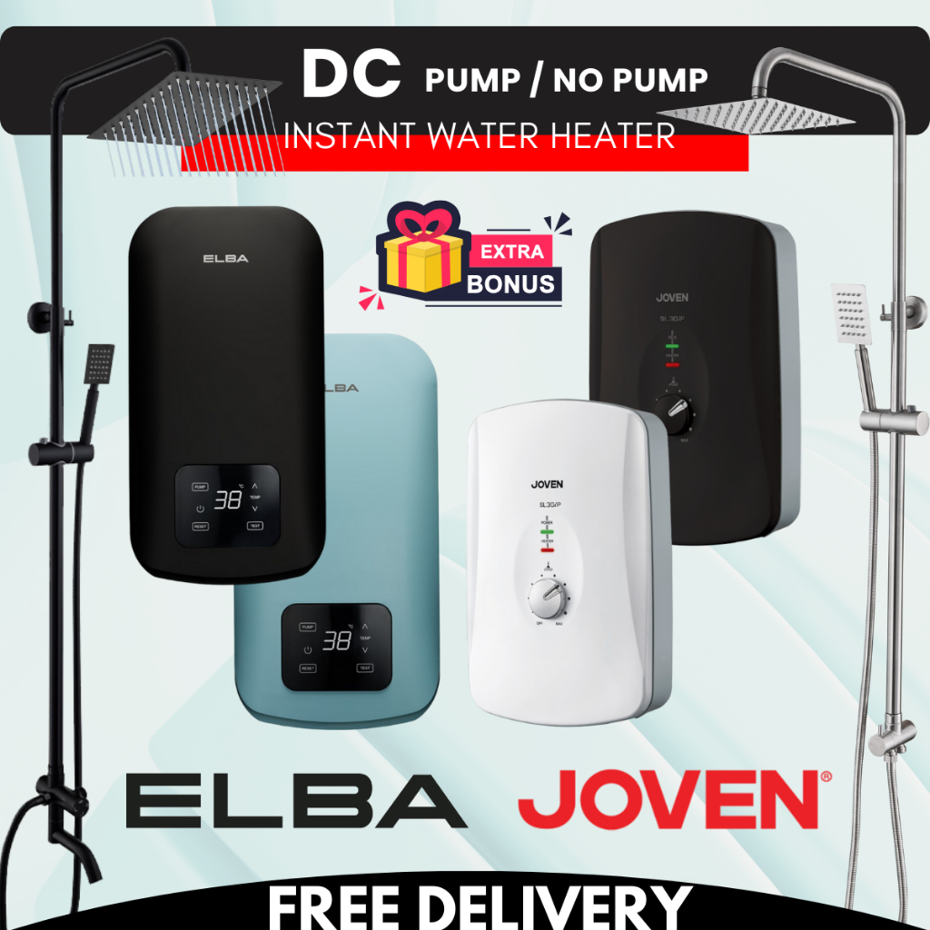 FREE SHIPPING JOVEN ELBA Water Heater DC PUMP bathroom shower set ...