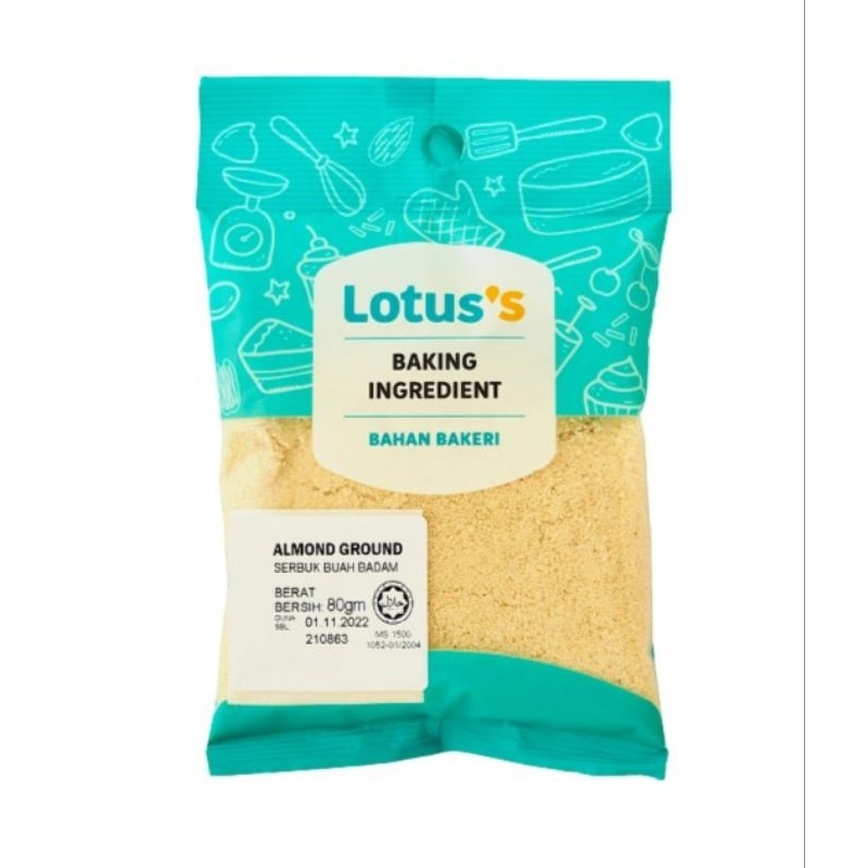 LOTUS Halal Baking Serbuk Badam | Almond Ground 80g | Shopee Malaysia