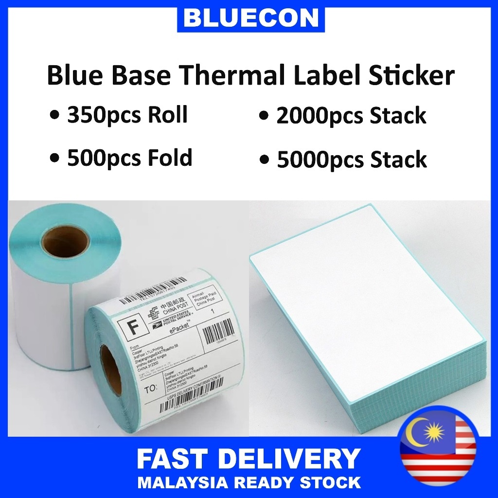 Thermal Label Sticker A6 Air Way Bill 350 500 2000 快递面单热敏纸 Bluecon ...