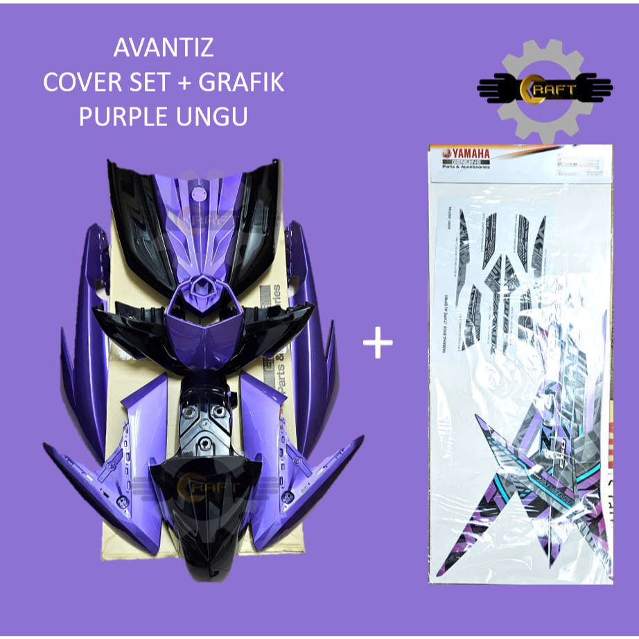YAMAHA AVANTIZ BODY COVER SET + GRAFIK PURPLE NEW COLOUR 2024 B92-F0000 ...