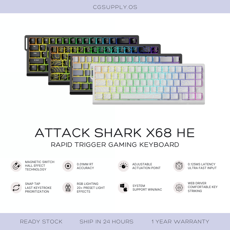 Attack Shark X68 HE Rapid Trigger Gaming Keyboard | Shopee Malaysia