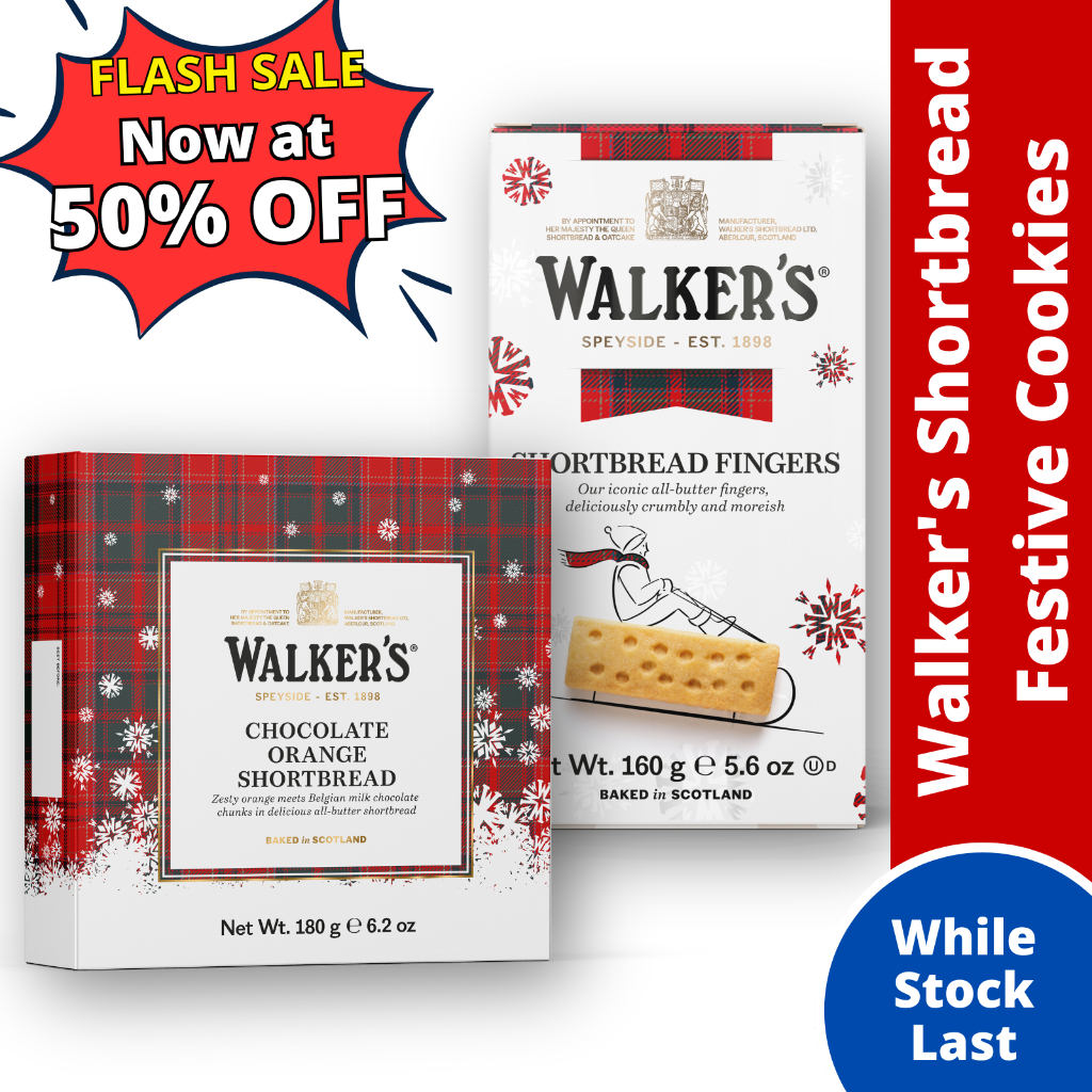 Walker's Festive Cookies (Shortbread Fingers 160g | Chocolate Orange ...