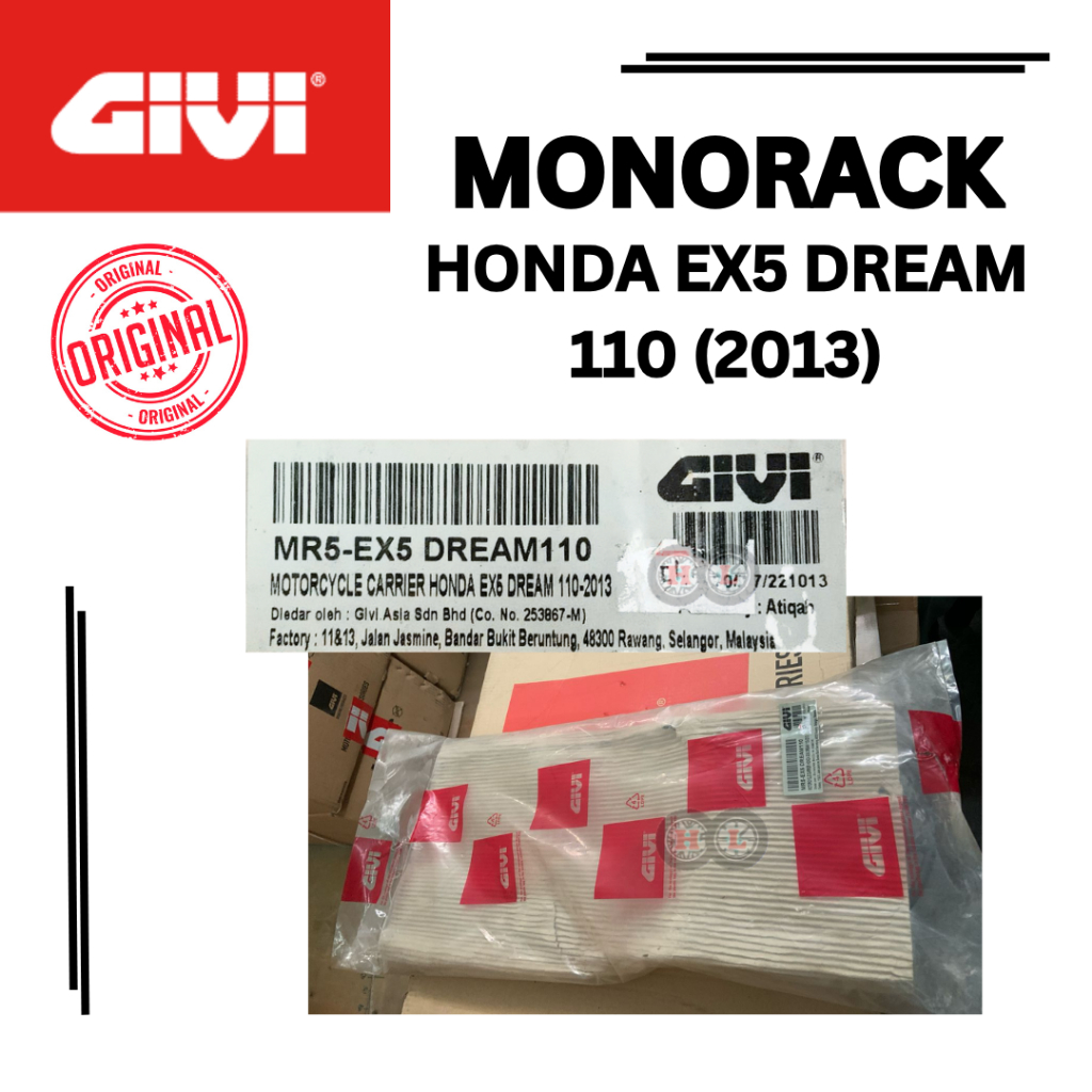 GIVI MONORACK FOR HONDA EX5 / EX5 DREAM 110 YEAR 2013(100% ORIGINAL GIVI ) | Shopee Malaysia