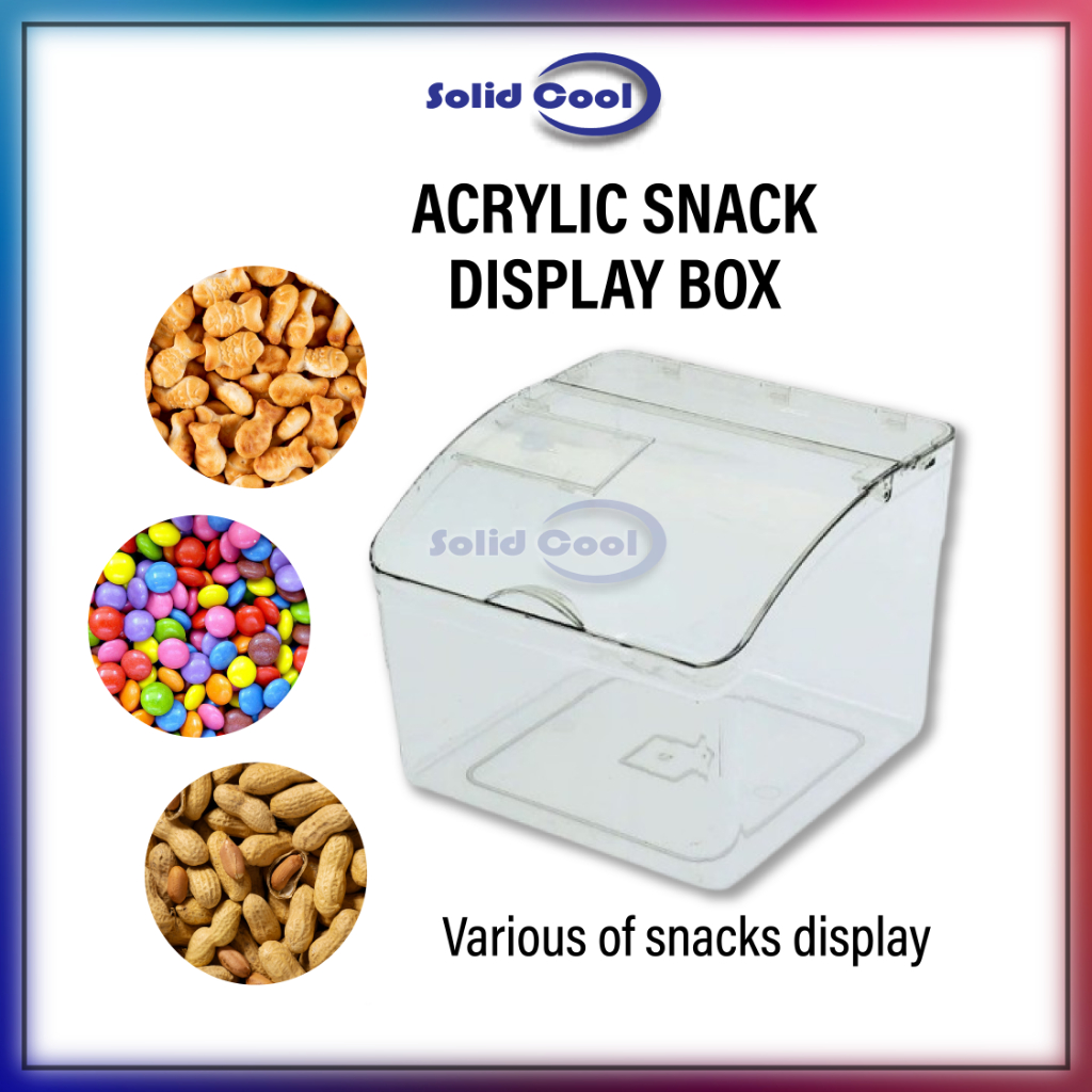 [ SOLID COOL ] ACRYLIC TRANSPARENT SNACK BOX / FOOD DISPLAY BOX / MINI ...