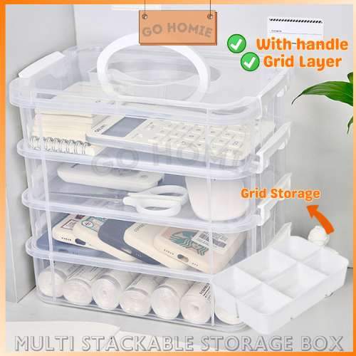 Multi Layer Storage Tools Box with Handle Lego Toy Stationary Organizer ...