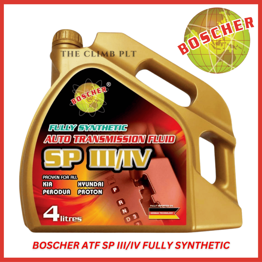Boscher Fully Synthetic ATF SP III IV Gear Oil 4L - Minyak Gearbox For Perodua Myvi Axia Bezza ...