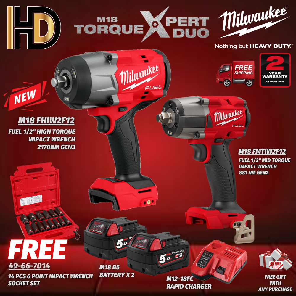 Milwaukee M18 TORQUE XPERT DUO Automotive Mega Combo / Milwaukee High ...