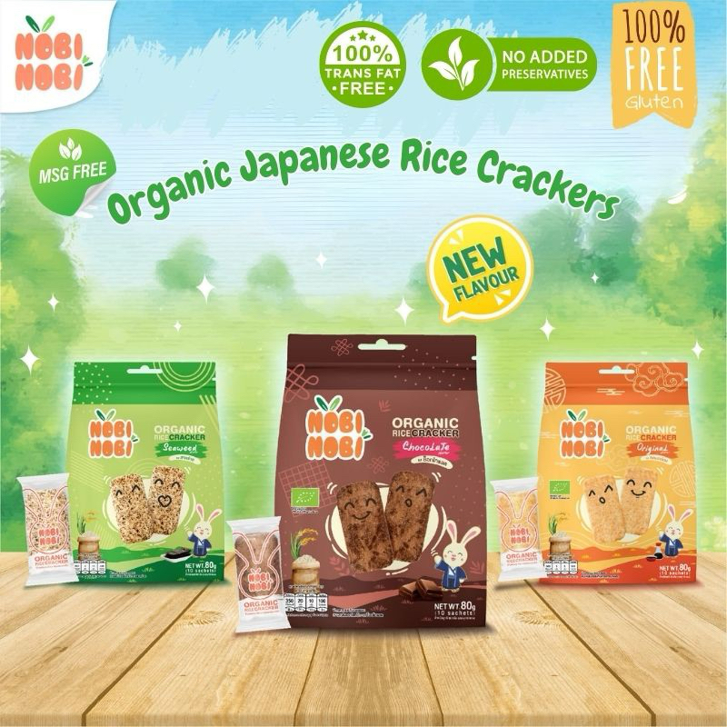 [HALAL] Nobi Nobi Organic Japanese Rice Cracker Seaweed/ Original ...