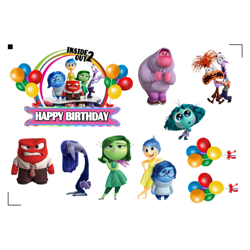 Inside Out Happy Birthday Decoration Set Cake Topper for Birthday Cake ...