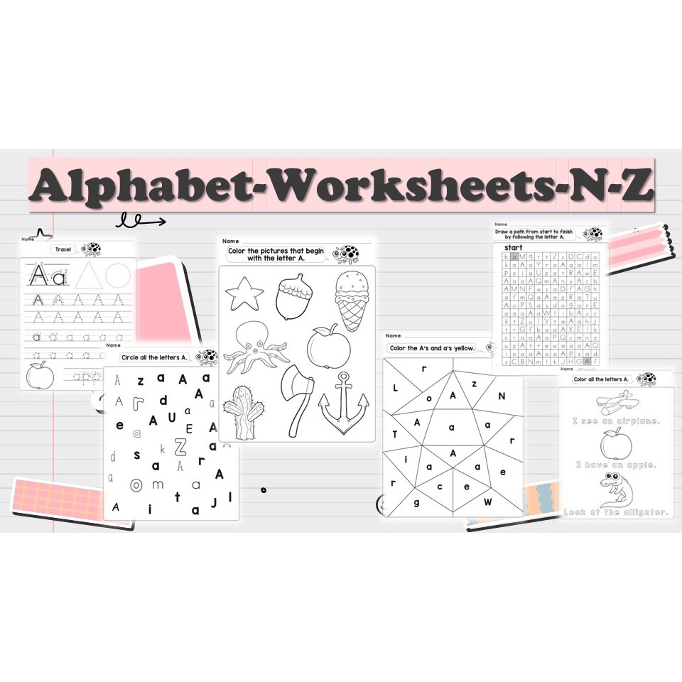 [PRE165] 105 pages Alphabet-Worksheets-N-Z Worksheet for Pre-school PDF ...