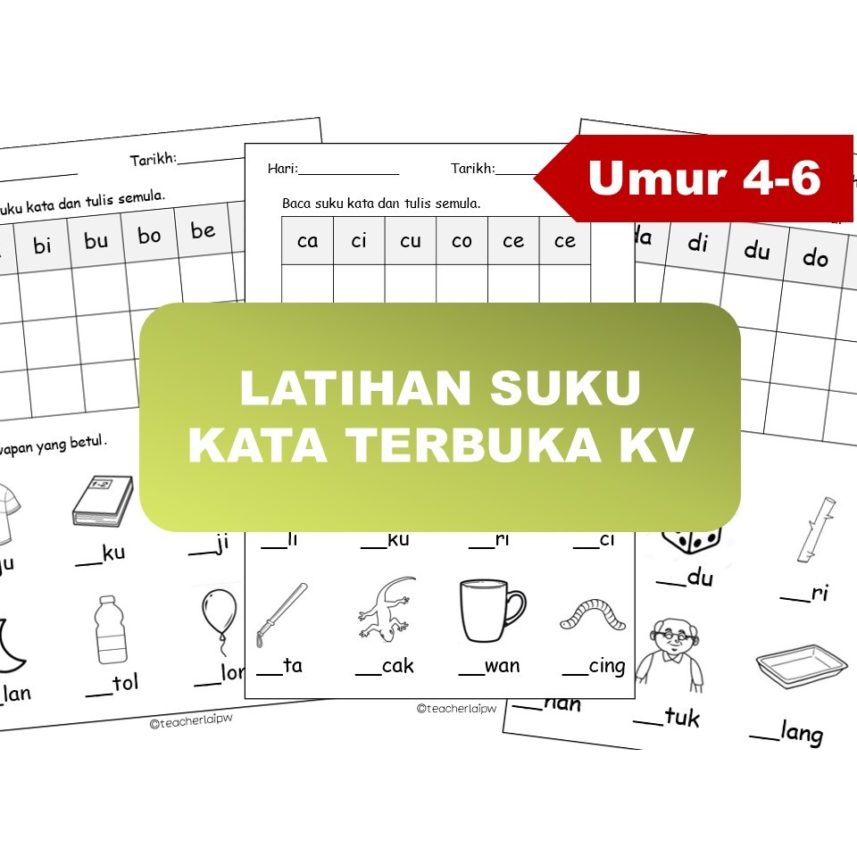 [ SOFTCOPY | PDF ] LEMBARAN KERJA SUKU KATA TERBUKA KV UNTUK KANAK-KANAK PRASEKOLAH TADIKA 4-6 ...
