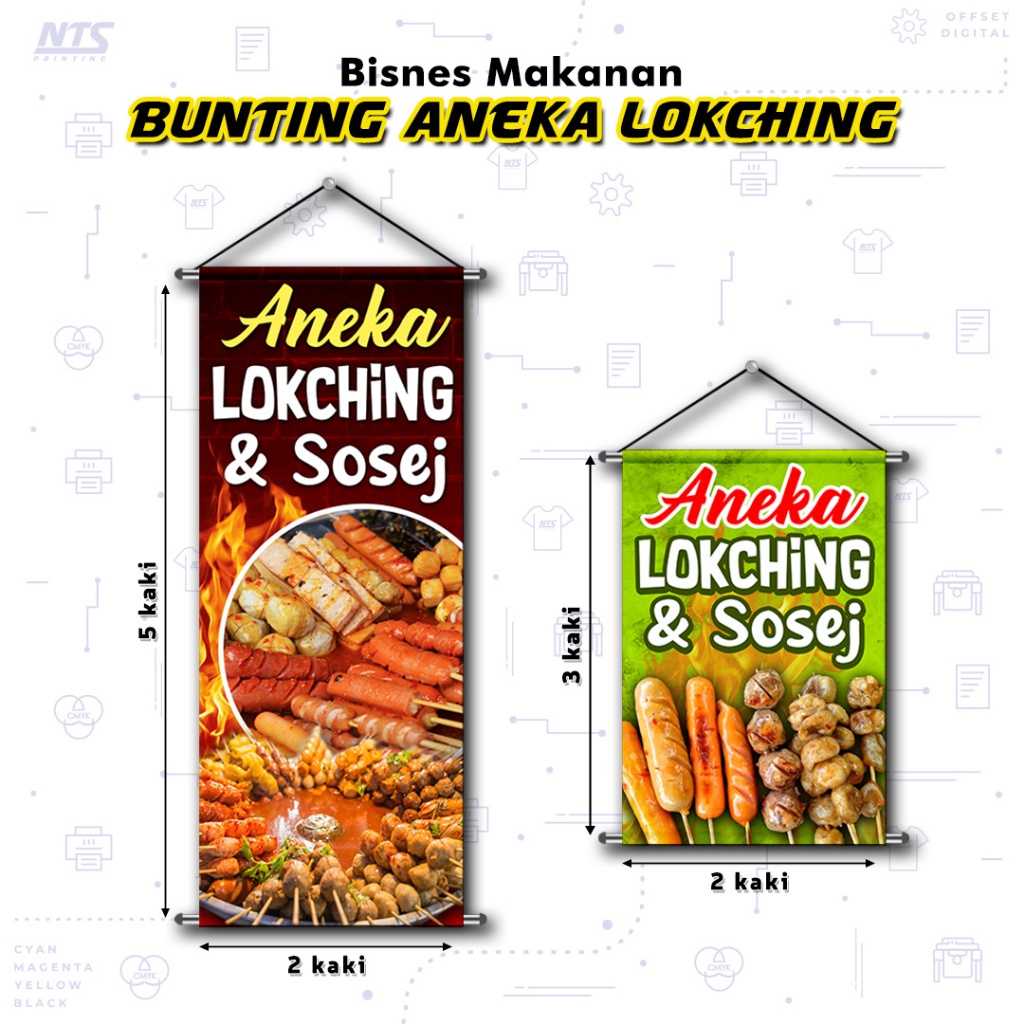 READY DESIGN BUNTING LOKCHING - MAKANAN / KHEMAH / PASAR MALAM / BAZAAR ...