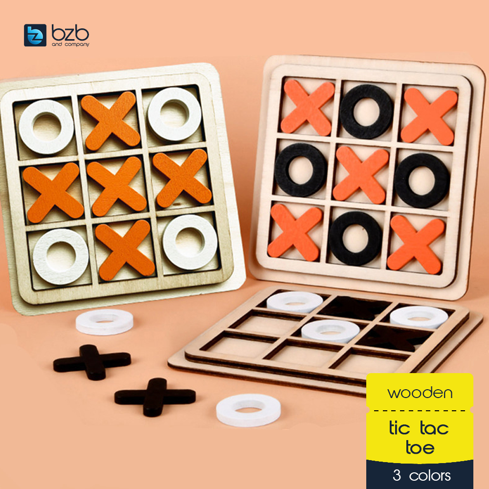 XO Wooden Tic Tac Toe Board Mini Classic Leisure Table Game Block ...