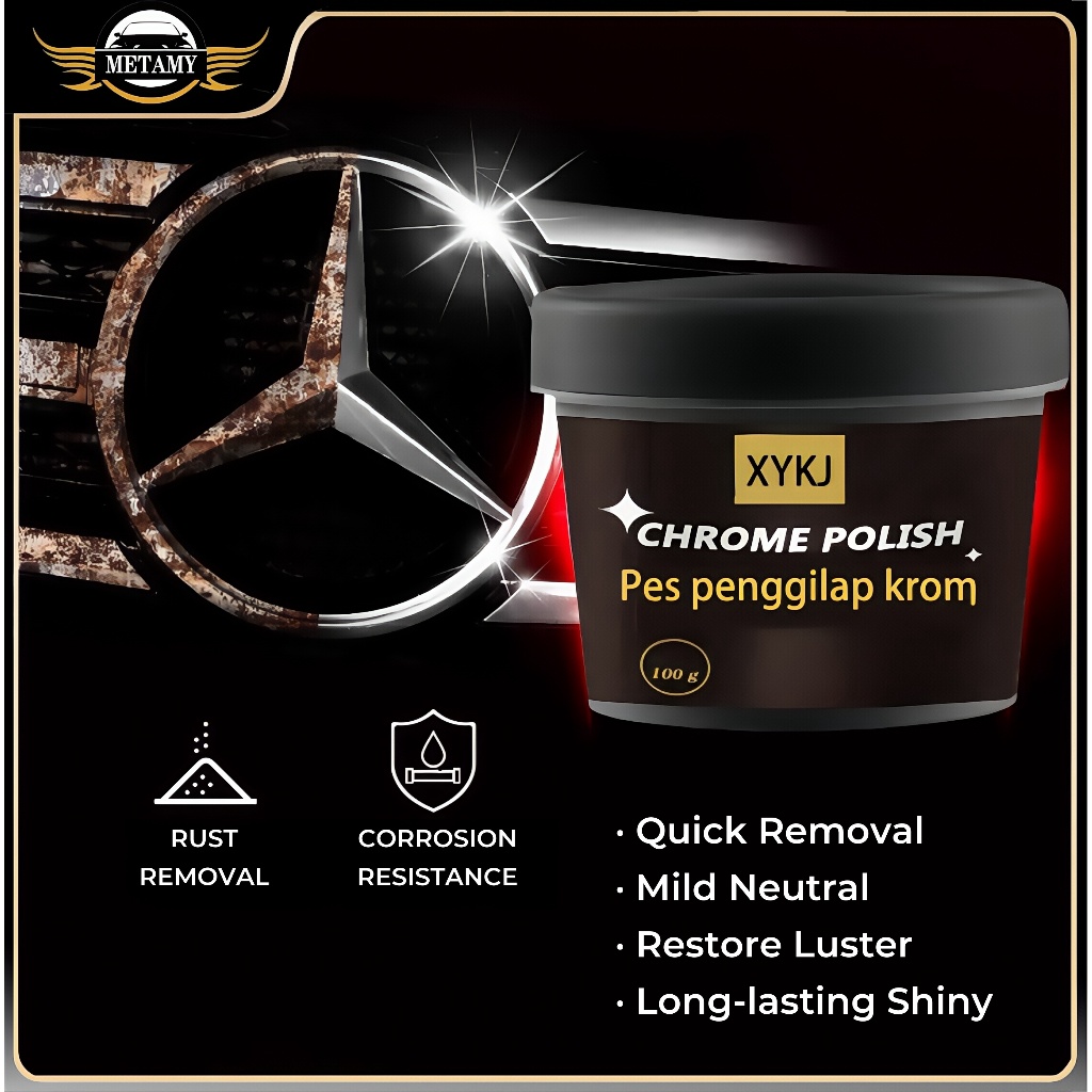 Car Chrome Paste Restores Shine Refinish Chrome Oxidation Layer Cleaner ...