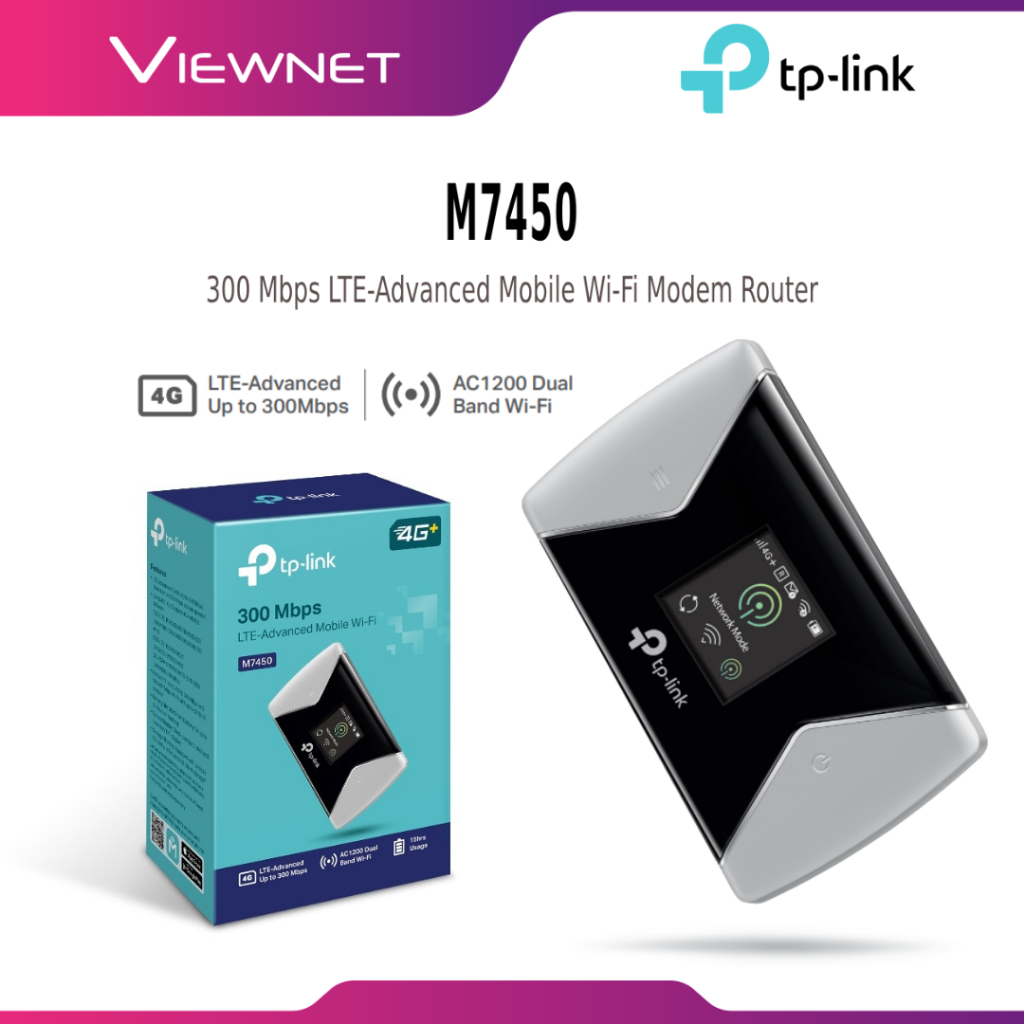 TP-LINK M7450 300MBPS LTE-ADVANCED MOBILE WI-FI MODEM ROUTER WITH ...