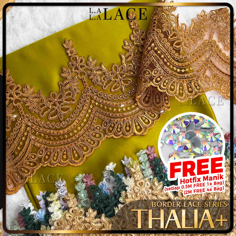 Border Lace THALIA [FREE MANIK EACH 0.5M] 17cm Trimming Embroidery Baju ...