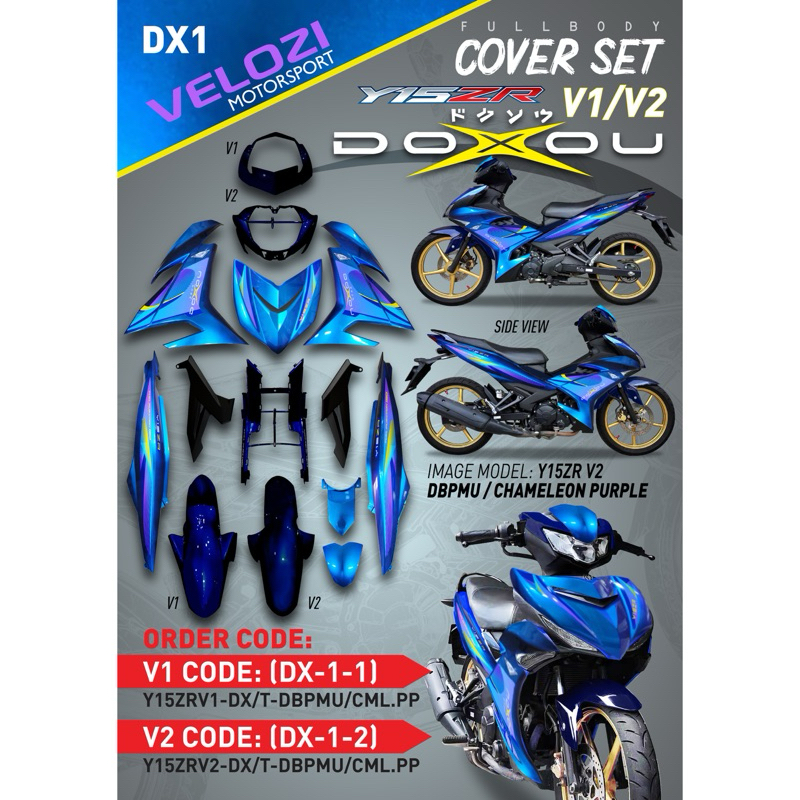 VELOZI RACING BODY COVERSET Y15ZR YAMAHA Y15 V1 V2 DOXOU DBPMU ...
