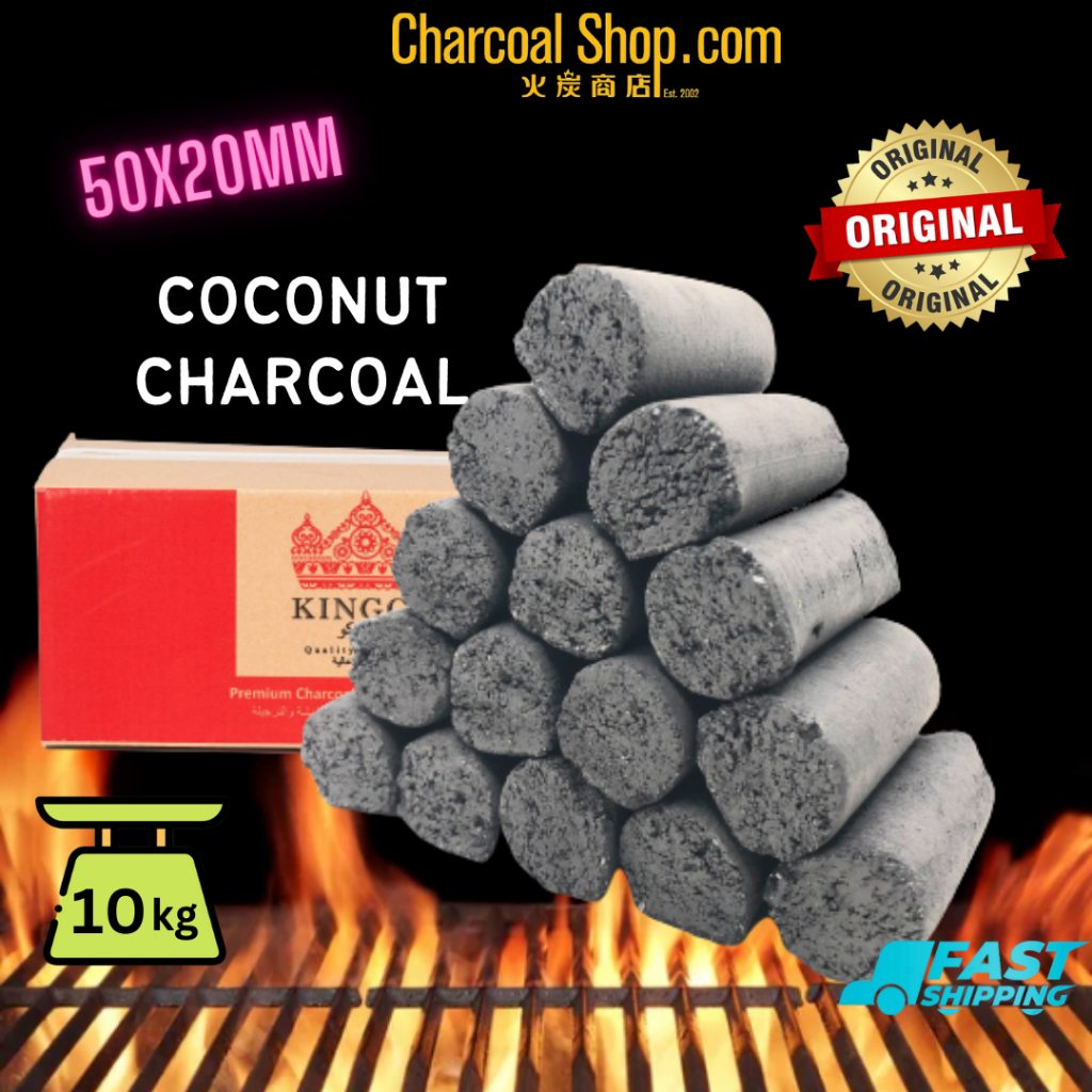 CHARCOAL BBQ ARANG KAYU 火炭 (Kingco Premium Coconut Charcoal - 10kg) | Shopee Malaysia