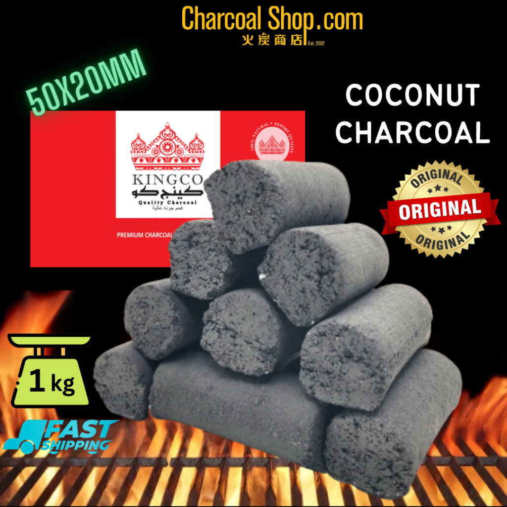 CHARCOAL BBQ ARANG KAYU 火炭 （Kingco Premium Coconut Charcoal - 1kg) | Shopee Malaysia