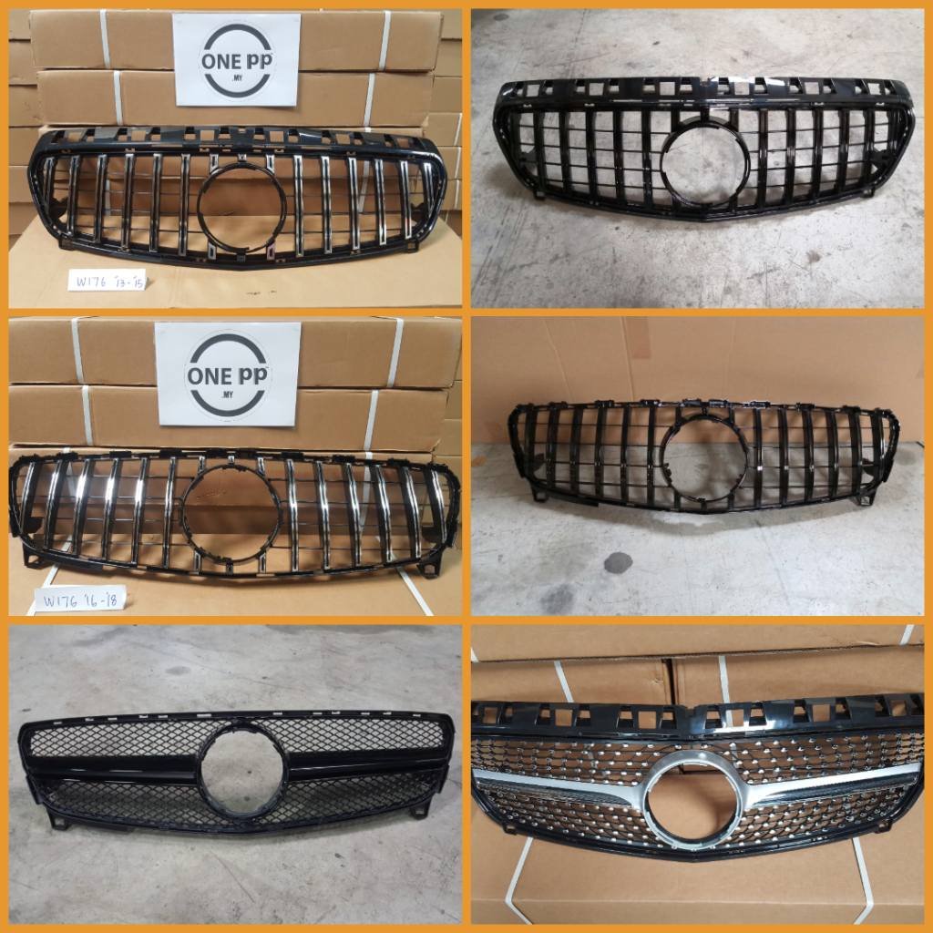 Mercedes Benz A Class W176 Front Grille - Chrome / Black ( Panamericana ...